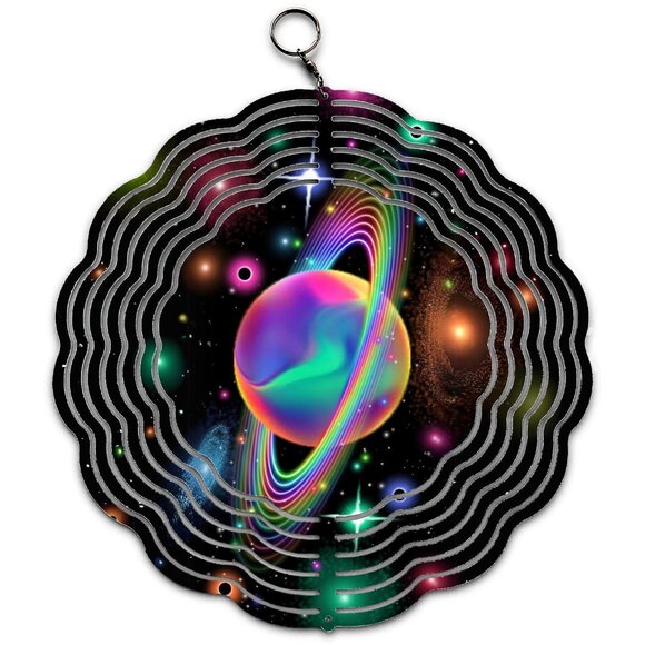 Design | Colorful Saturn In Colorful Space Design Wind Spinner | Poshmark